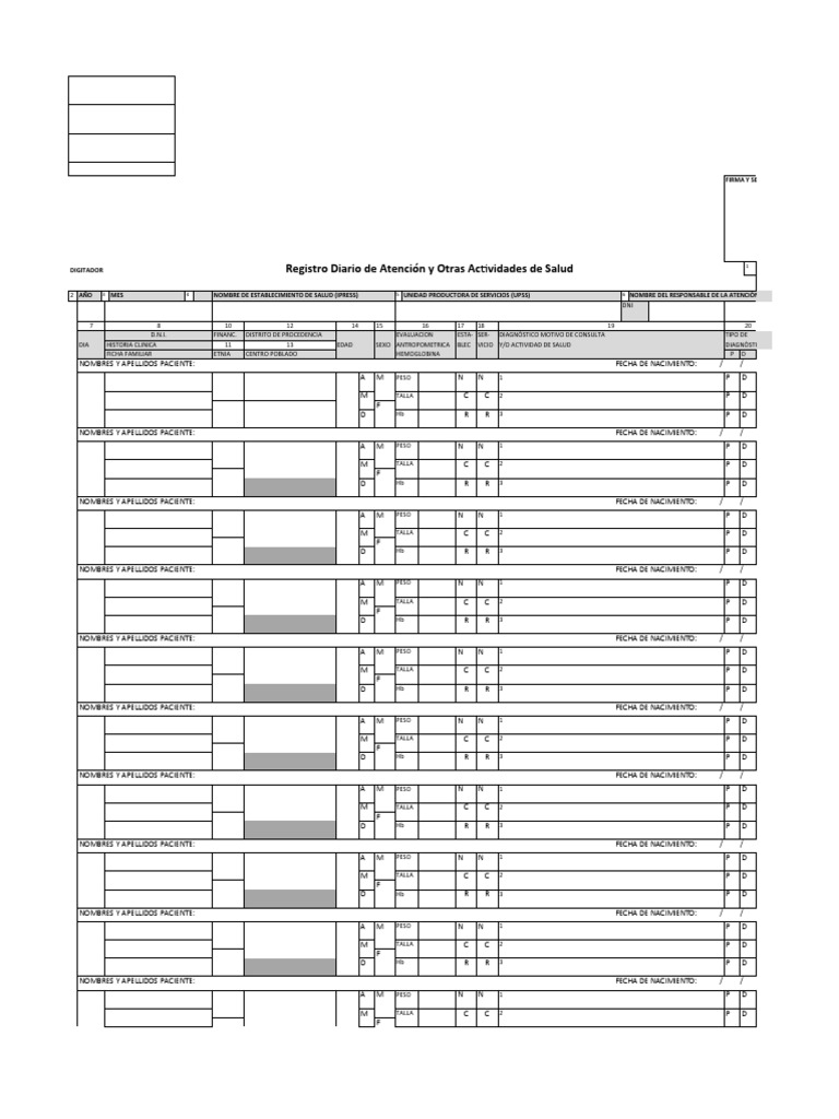 Formato His 2017 Modificado Final | PDF | Medicina | Cuidado de la salud