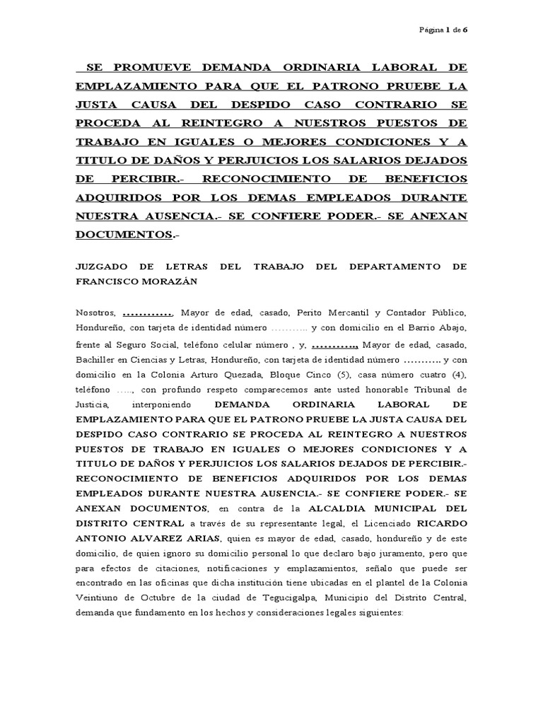 Demanda Reintegro | PDF