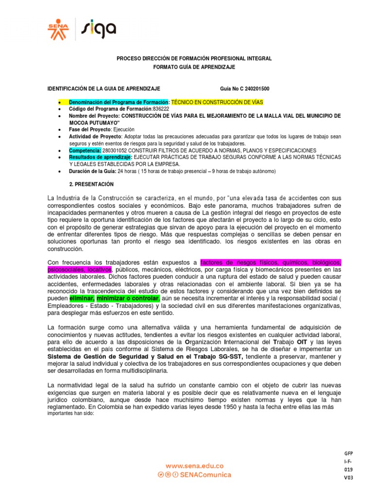 Gfpi-F-019 - Guia - de - Aprendizaje Transversal SST | PDF | Seguridad y salud ocupacional