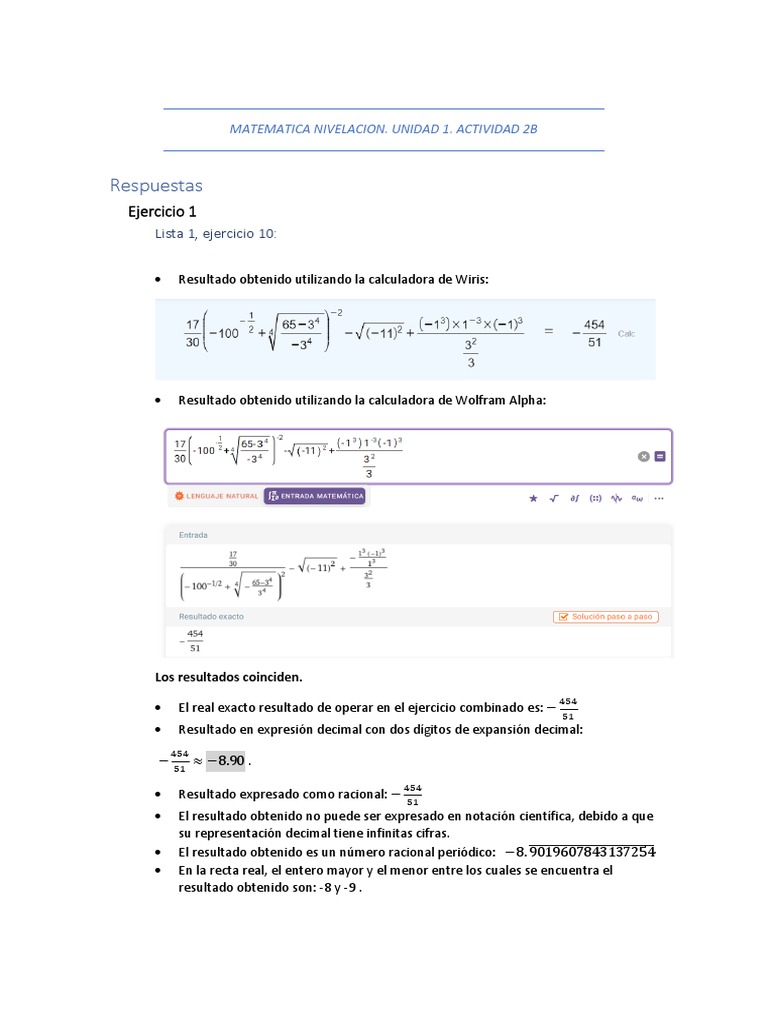 Actividad Obligatoria 2B | PDF | Decimal | Número Real