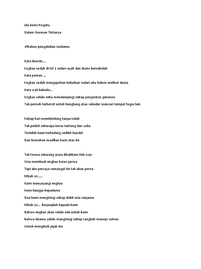 Puisi Purna Tugas | PDF | Pengembangan Diri | Agama & Spiritualitas