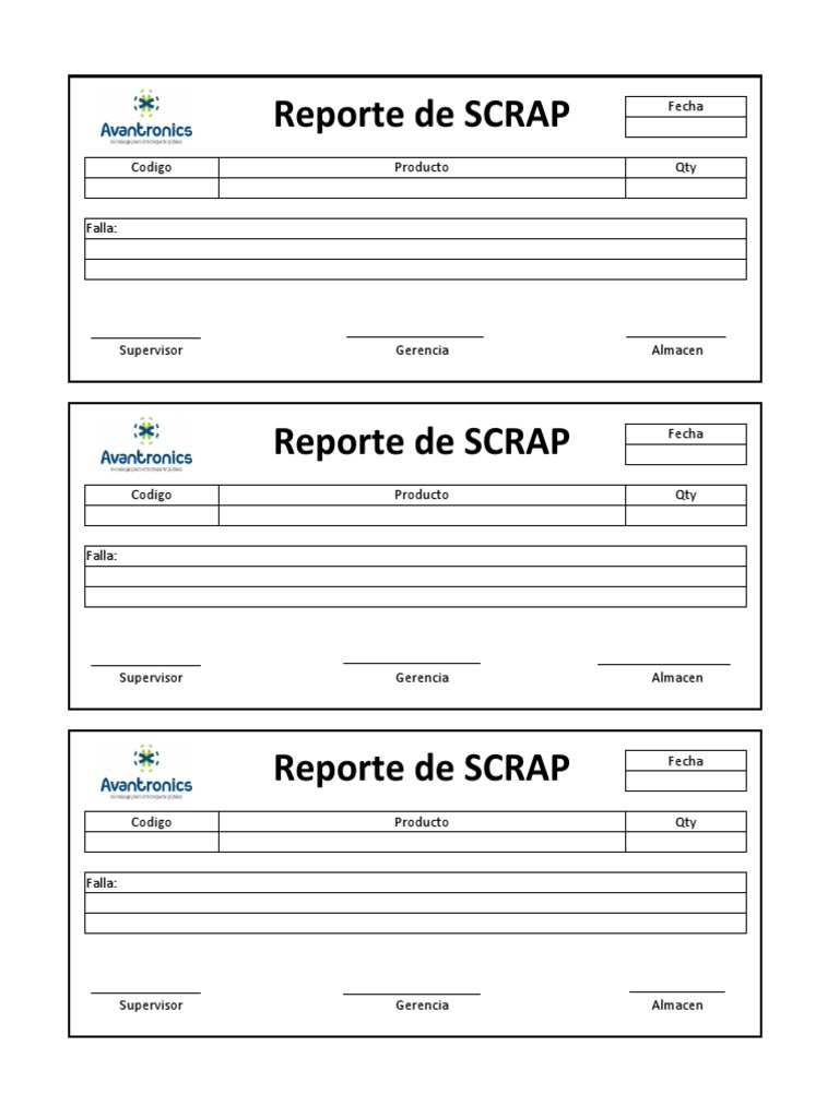 Formato de Scrap | PDF | Finanzas y dinero