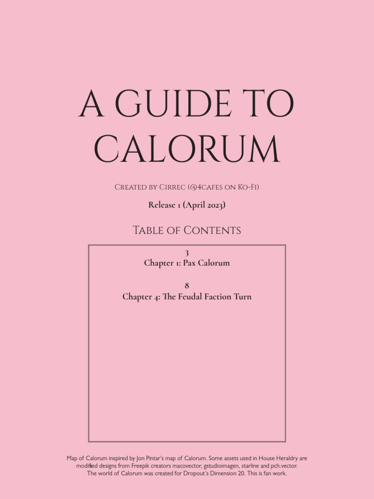 A Guide To Calorum Release 1 April 2023 | PDF | Feudalism