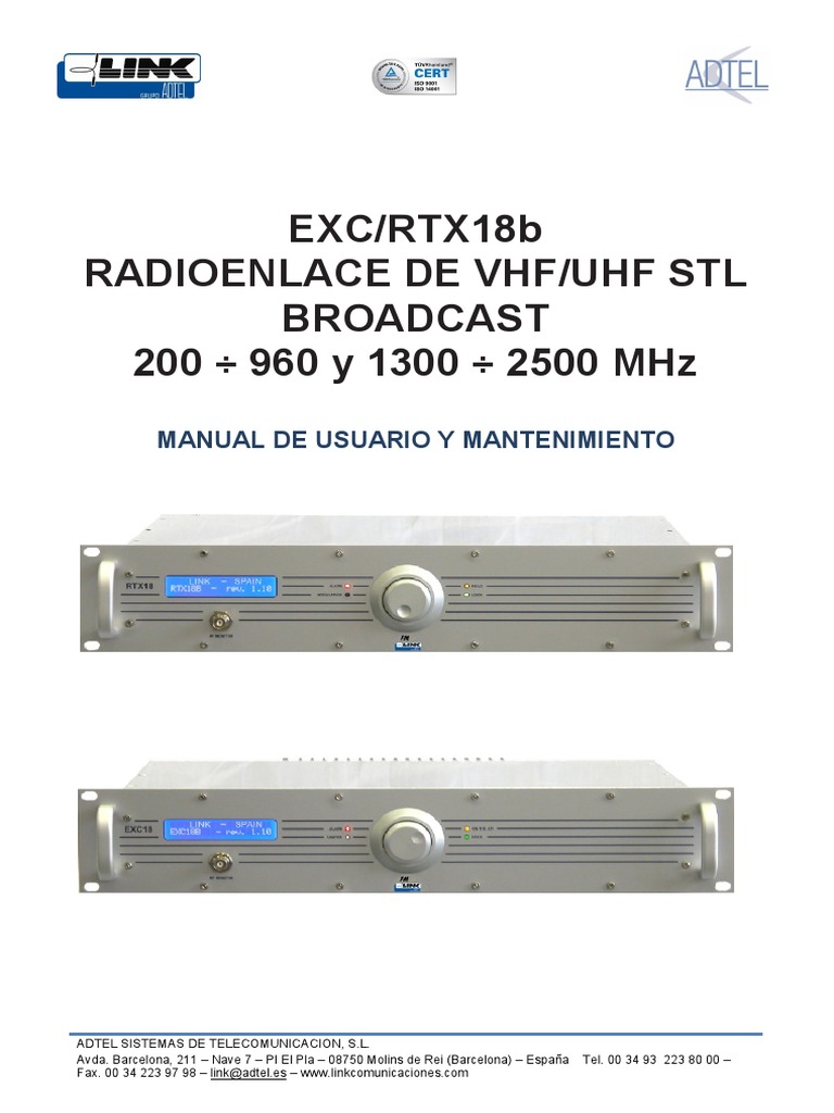 EXC_RTX18b_2-25 - Manual Usuario y servicio ESP v2 | PDF