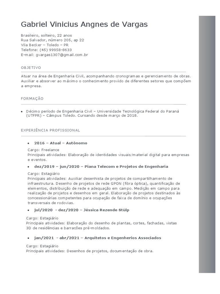 Curriculum Vitae - Gabriel Vargas | PDF
