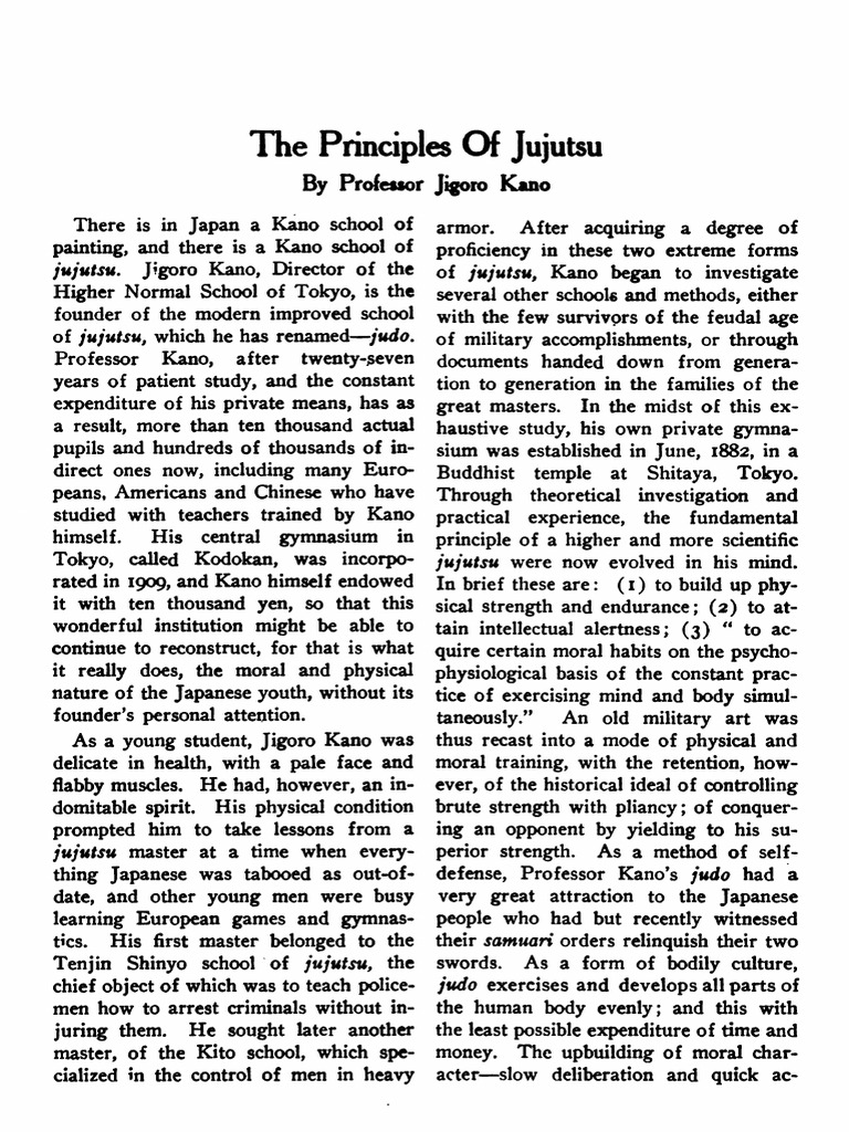 14 Ing - Kano Jigoro - The Principles of Jujutsu | PDF