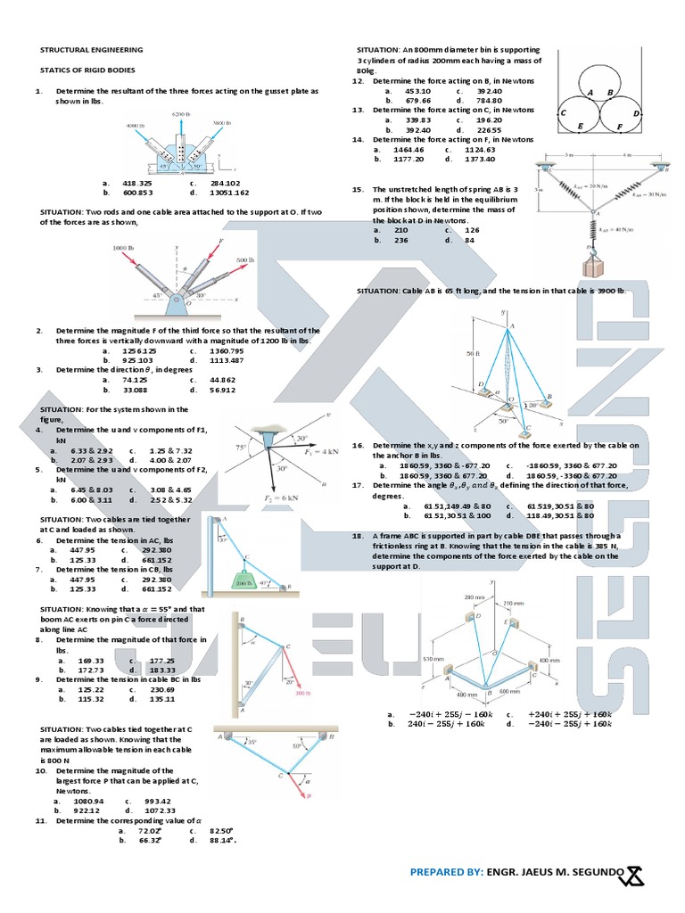 Statics of Rigid Bodies | PDF | Force | Friction