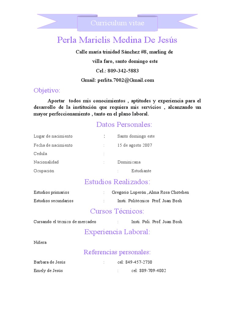 Curiculum Vitae, Perla | PDF