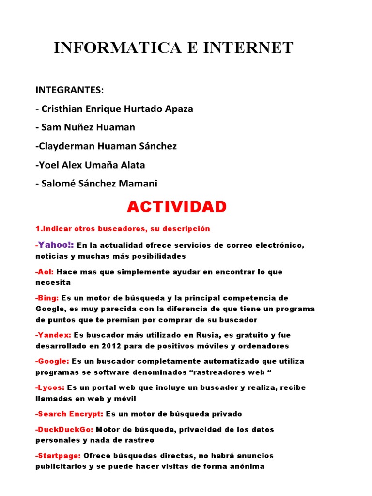 Informatica e Internet | PDF