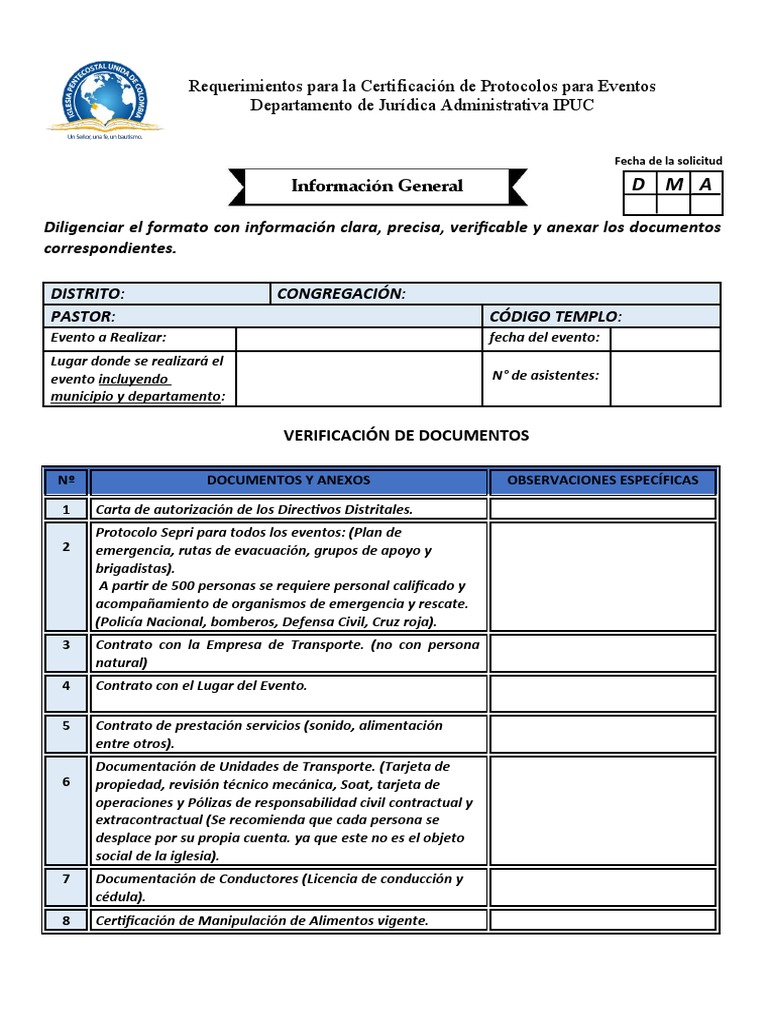 REQUERIMIENTOS PARA CERTIFICACIÓN DE PROTOCOLOS EVENTOS IPUC Actualizado 2023 | PDF | Derecho