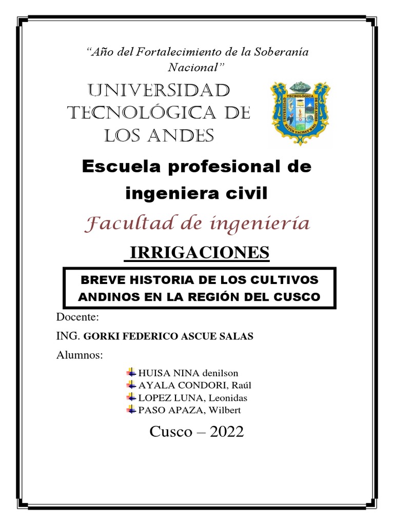 Huisa Nina, Alaya Condori, Luna Lopez, Paso Apaza | PDF | Patata | Maíz