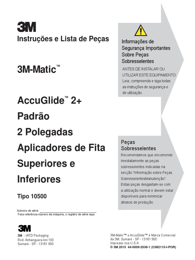Manual Cabeçote Accuglide II+ ISO12100 | PDF | Parafuso | Freio