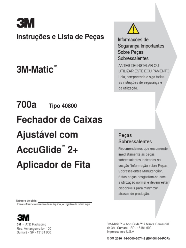 700a Tipo 40800 Manual 3M-44-0009-2074-2-ISO12100 | PDF