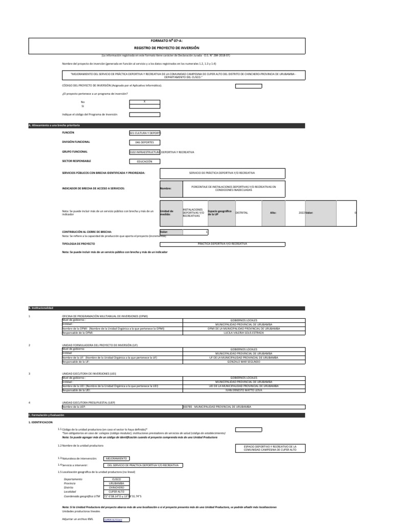 Formato 7a - Cuper Alto | PDF | Asociación público-privada ...