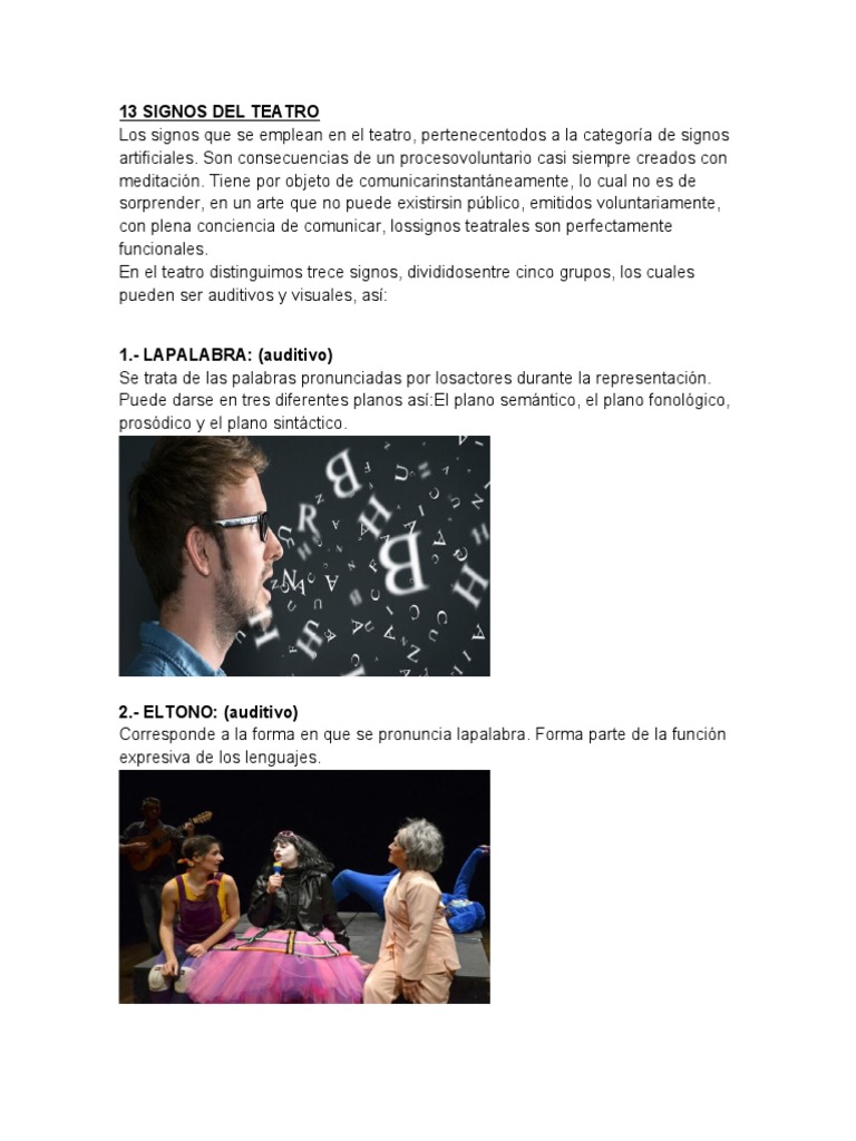 13 Signos Del Teatro | PDF | Iniciativa empresarial | Cognición