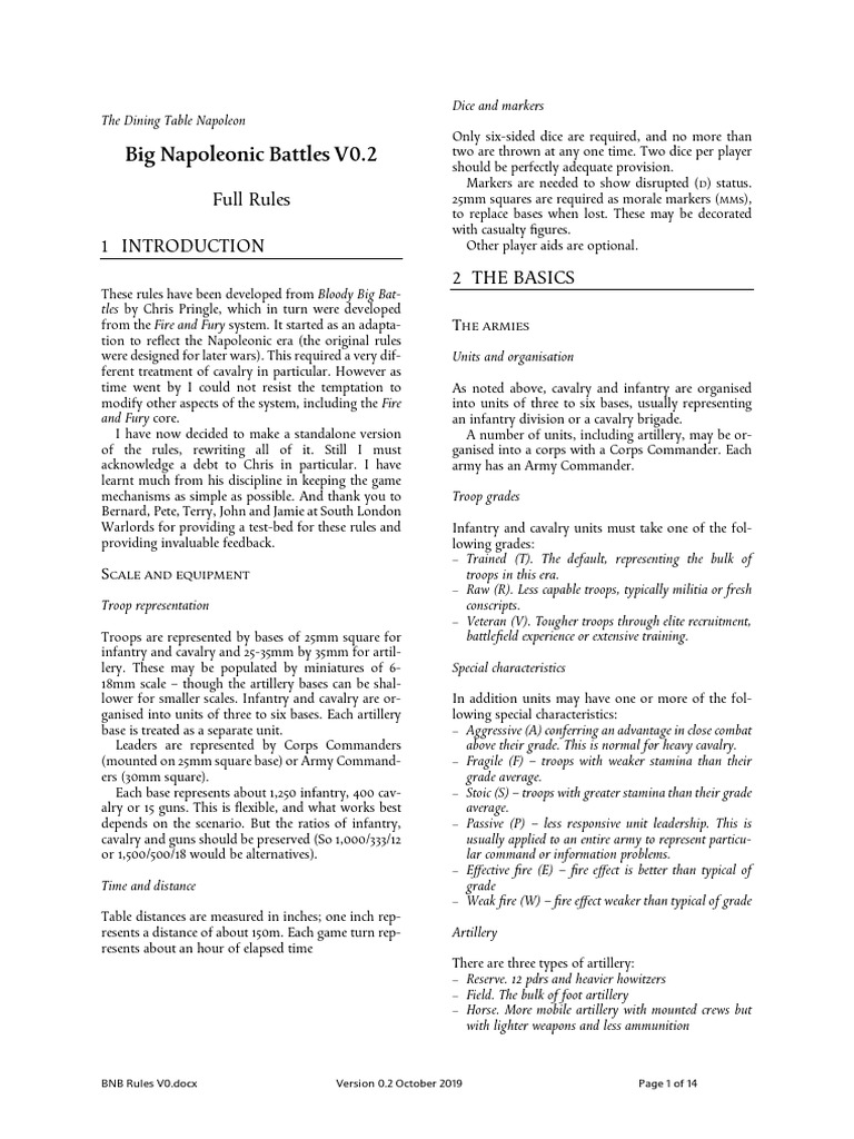 BNB Rules V0 | PDF