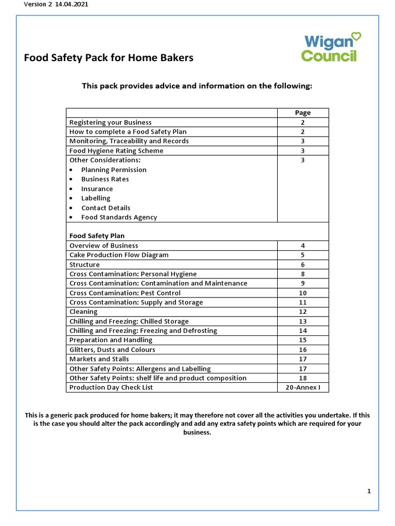 Food-safety-pack-for-home-bakers | PDF | Food Safety | Refrigerator