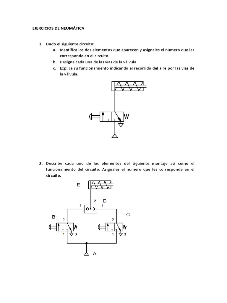 Ejercicios para Fluidsim | PDF | Neumático | Neumática