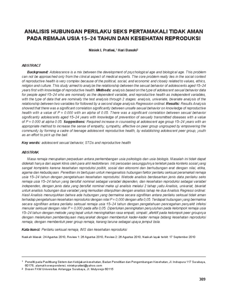 Pro - Seks Bebas | PDF | Adolescence | Behavioural Sciences