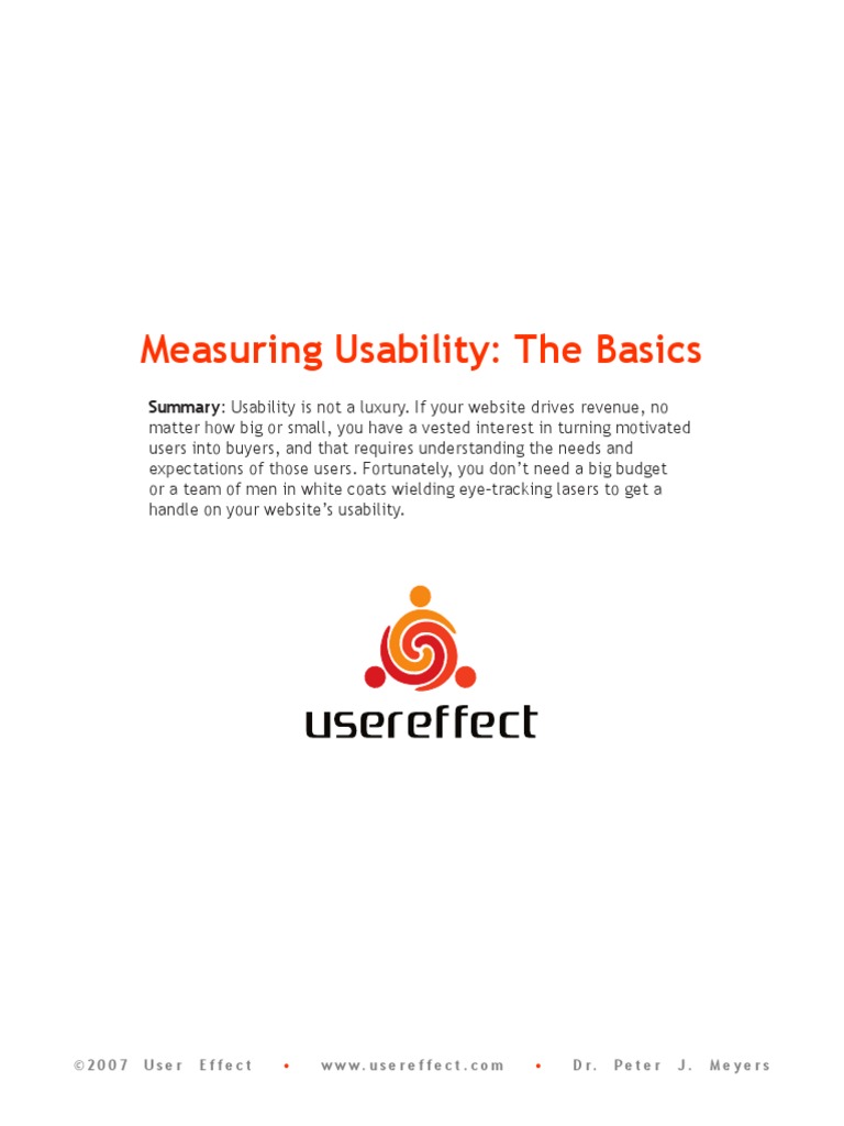 Measuring Usability Basics | PDF | Usability | Experiment