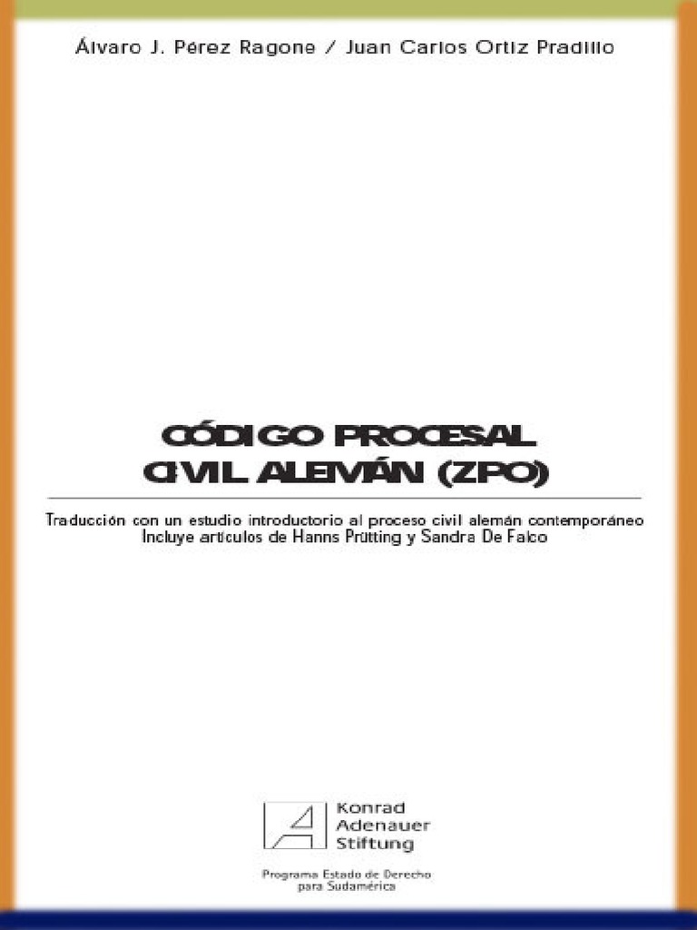 Código Procesal Civil Alemán: ZPO | PDF | Traducciones | Ley procesal