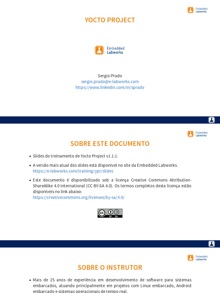 Treinamento sobre Yocto Project | PDF | Linux | Distribuição Linux