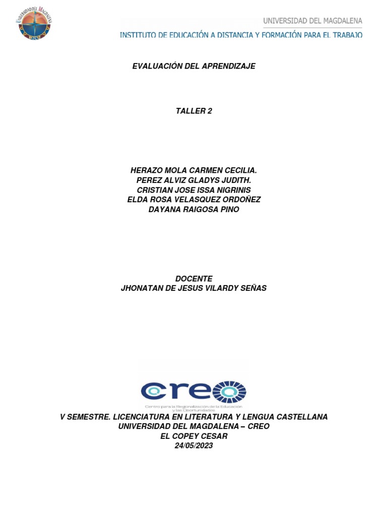Taller 2. de La Evaluación Convencional A La Evaluación Por Competencias | Descargar gratis PDF ...
