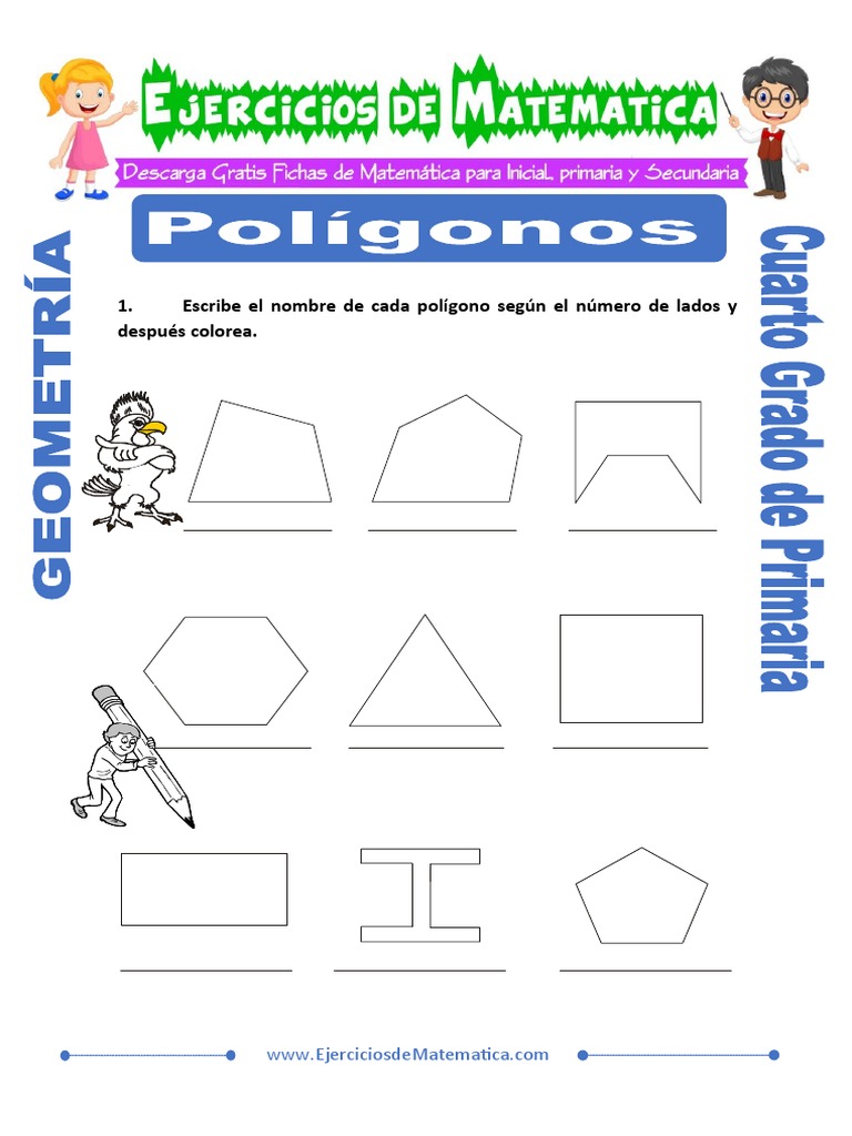 Hoja De Trabajo De Polígonos De Cuarto Grado Cuaderno De Geometría