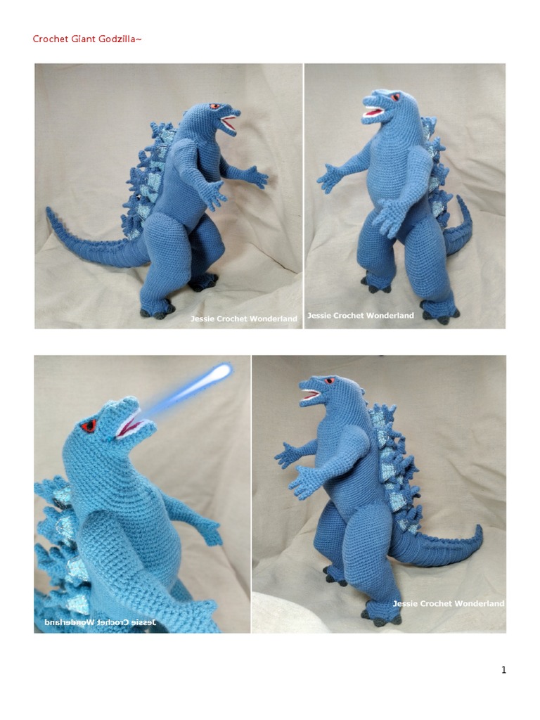 Godzilla | PDF | Crochet | Embroidery