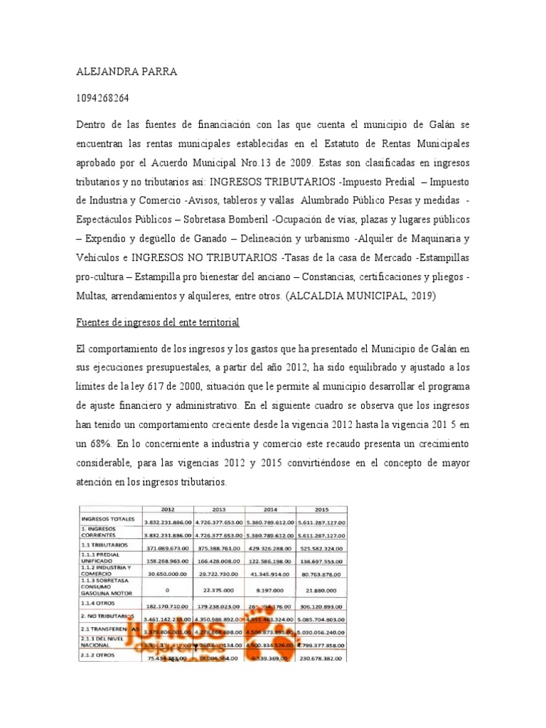 ALEJANDRA PARRA Avance Seccion 4 | PDF | Presupuesto | Impuestos