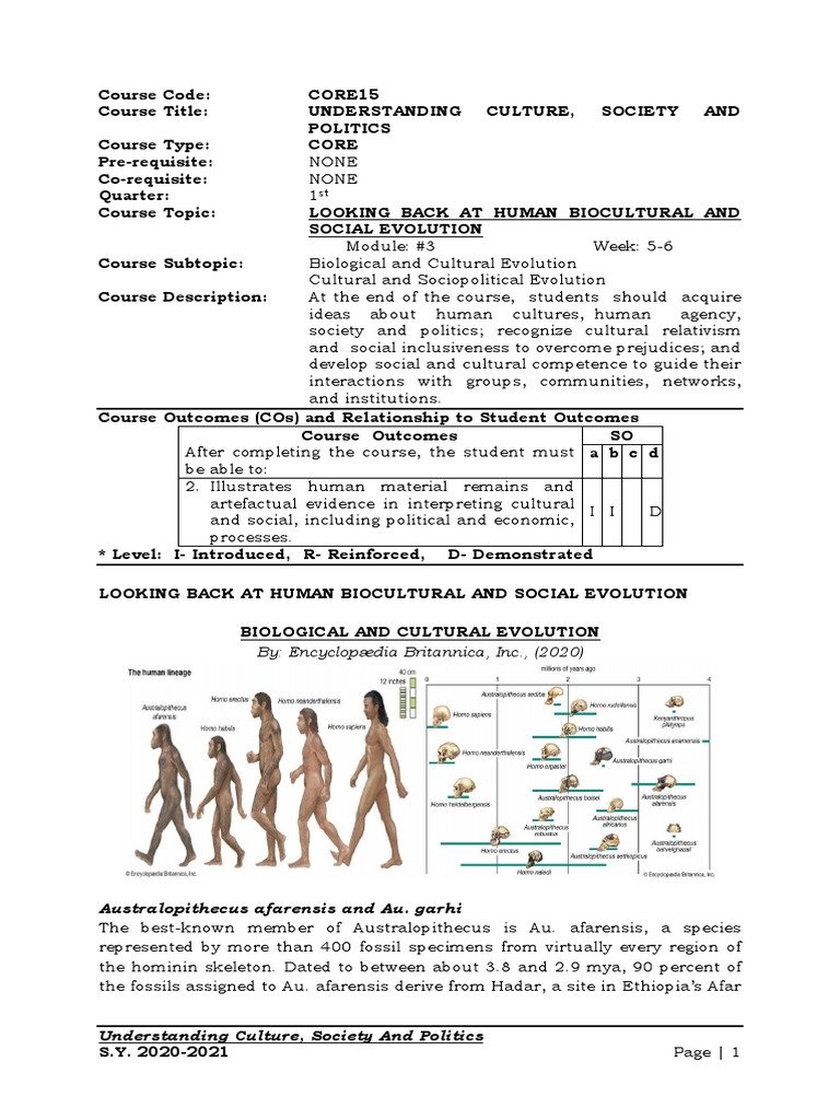 Ucsp - Module3 (Week5-6) | PDF | Homo | Neanderthal