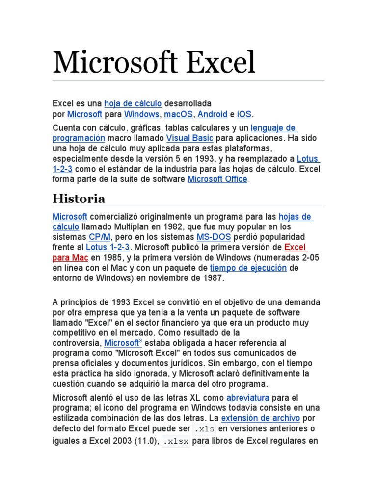 Microsoft Excel | PDF | Microsoft Excel | Informática