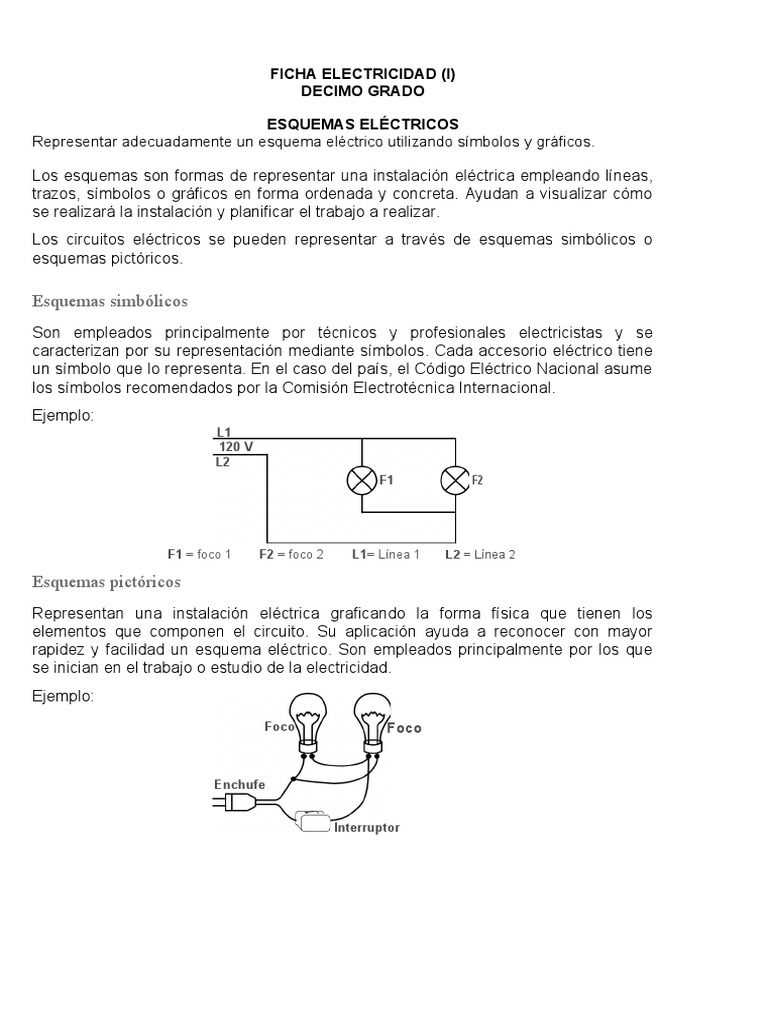 Electricidad 10° Esquemas Electricos 1 | PDF | Enchufes y tomas de corriente alterna ...