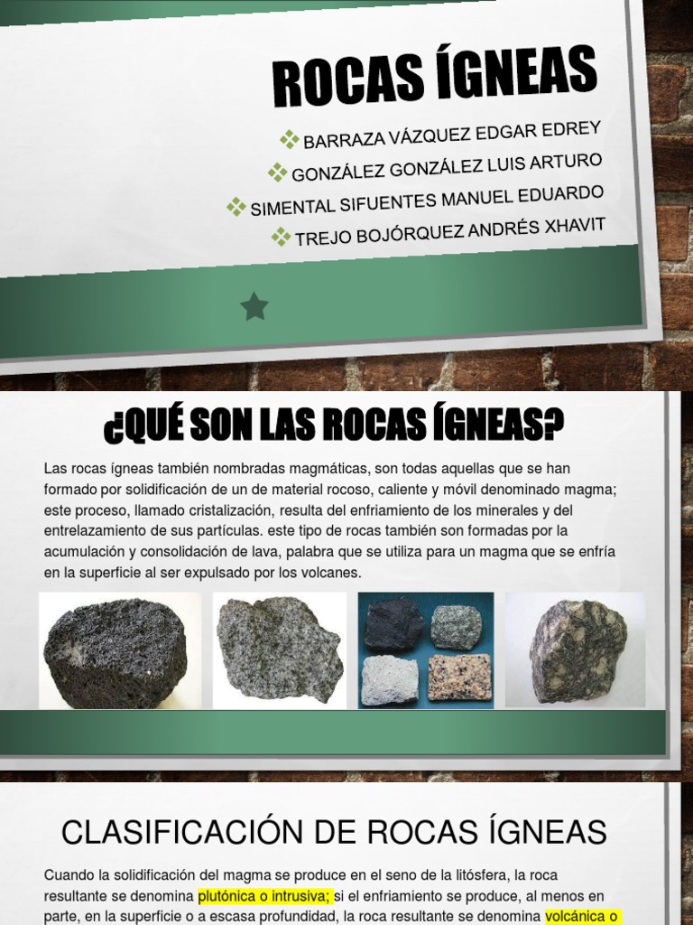 Rocas Ígneas Exposicion Geologia | PDF | Roca (geología) | Roca ígnea