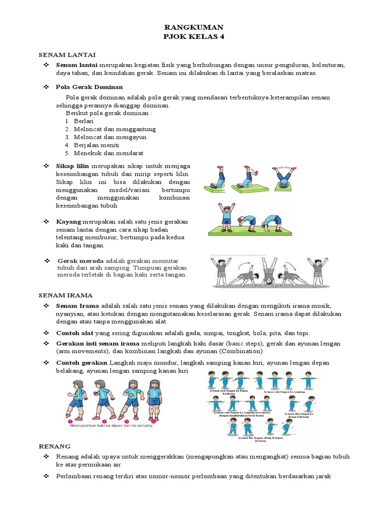 Rangkuman Pjok Kelas 4 | PDF