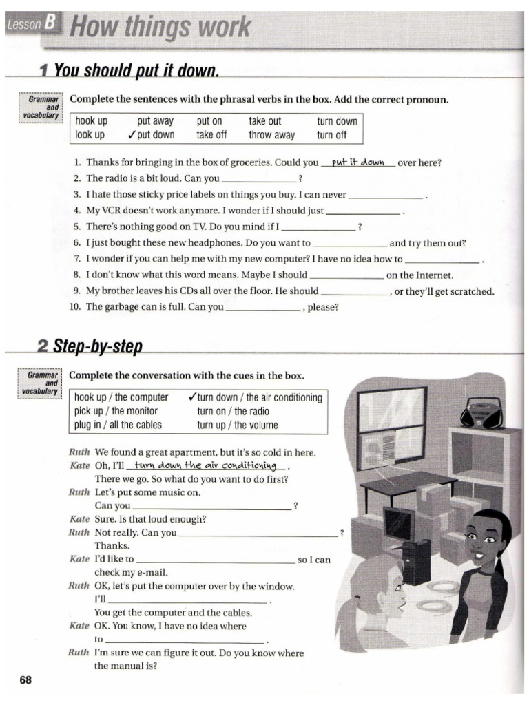 Phrasal Verbs Practice From Touchstone 3 Workbook. | PDF