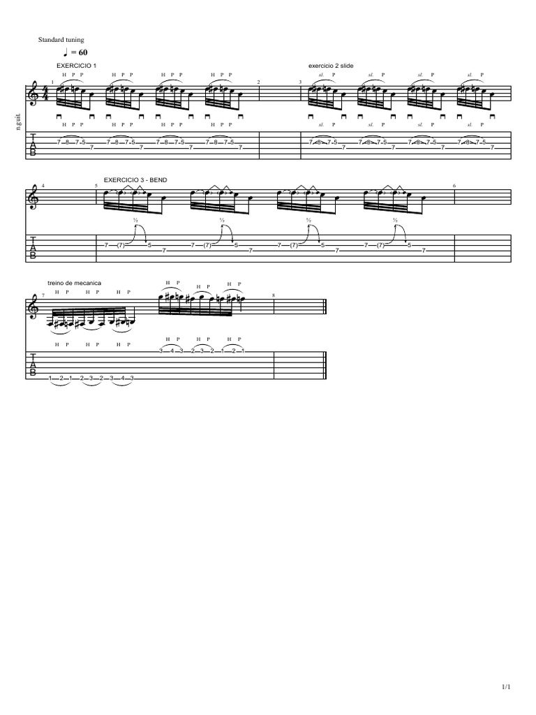 Exercicios Mecanica Slide Bend e Ligado | PDF