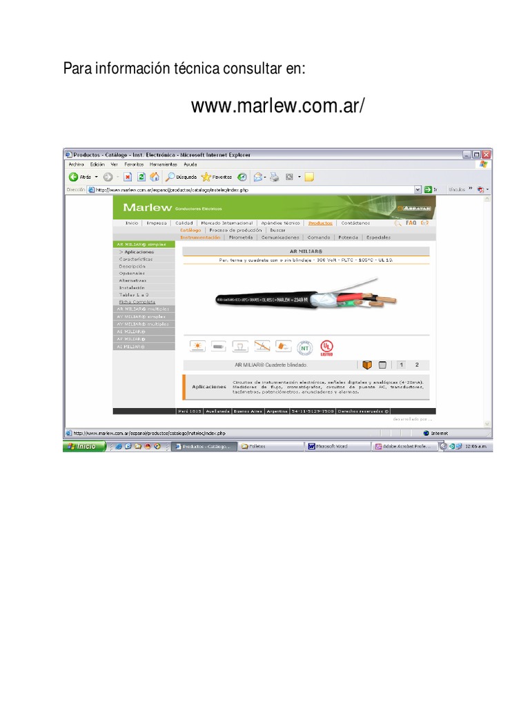 ARRAYAN-MARLEW Info Cables | PDF