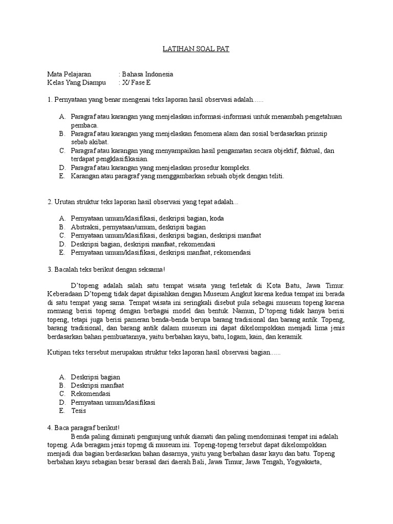 Latihan Soal Pat | PDF