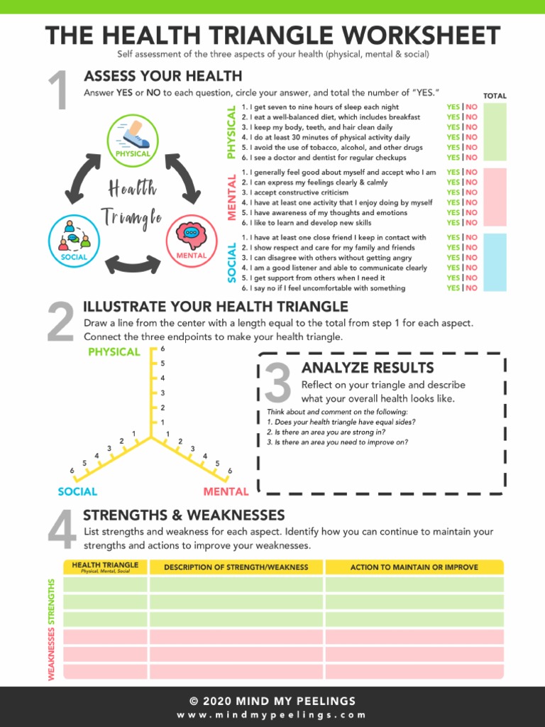 Health Triangle Assessment Worksheet | PDF