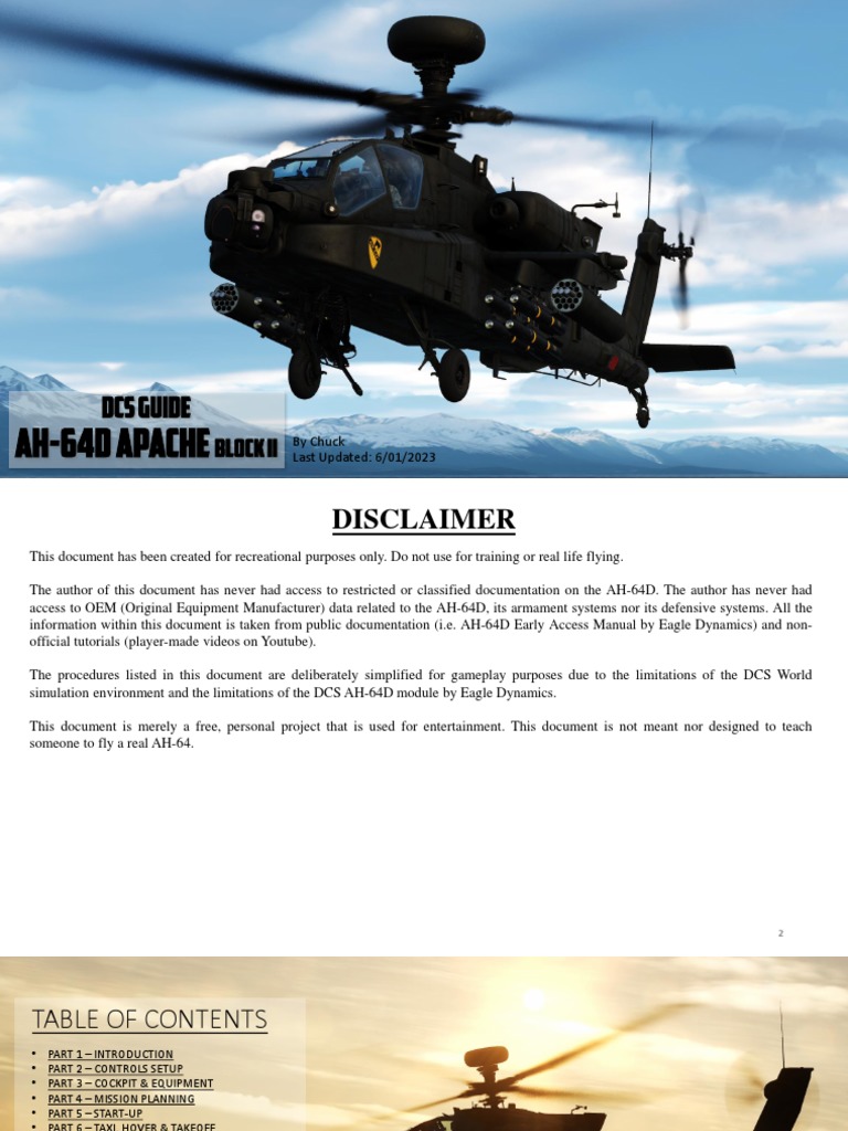 Dcs Ah-64d Guide | PDF | Military Aviation | Manufactured Goods Dcs Ah-64d Guide | PDF | Military Aviation | Manufactured Goods