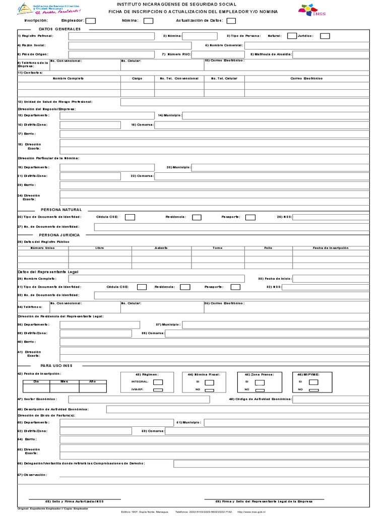 Formulario - Inscripcion Del Empleador | PDF