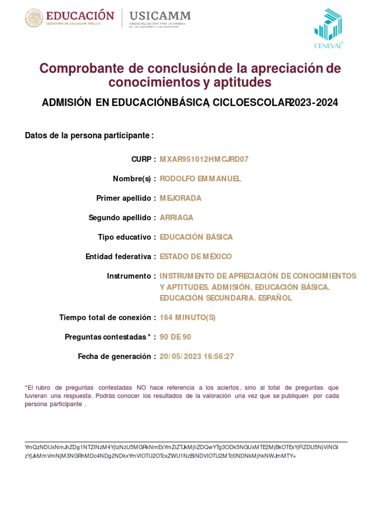 Comprobante de Conclusión | PDF