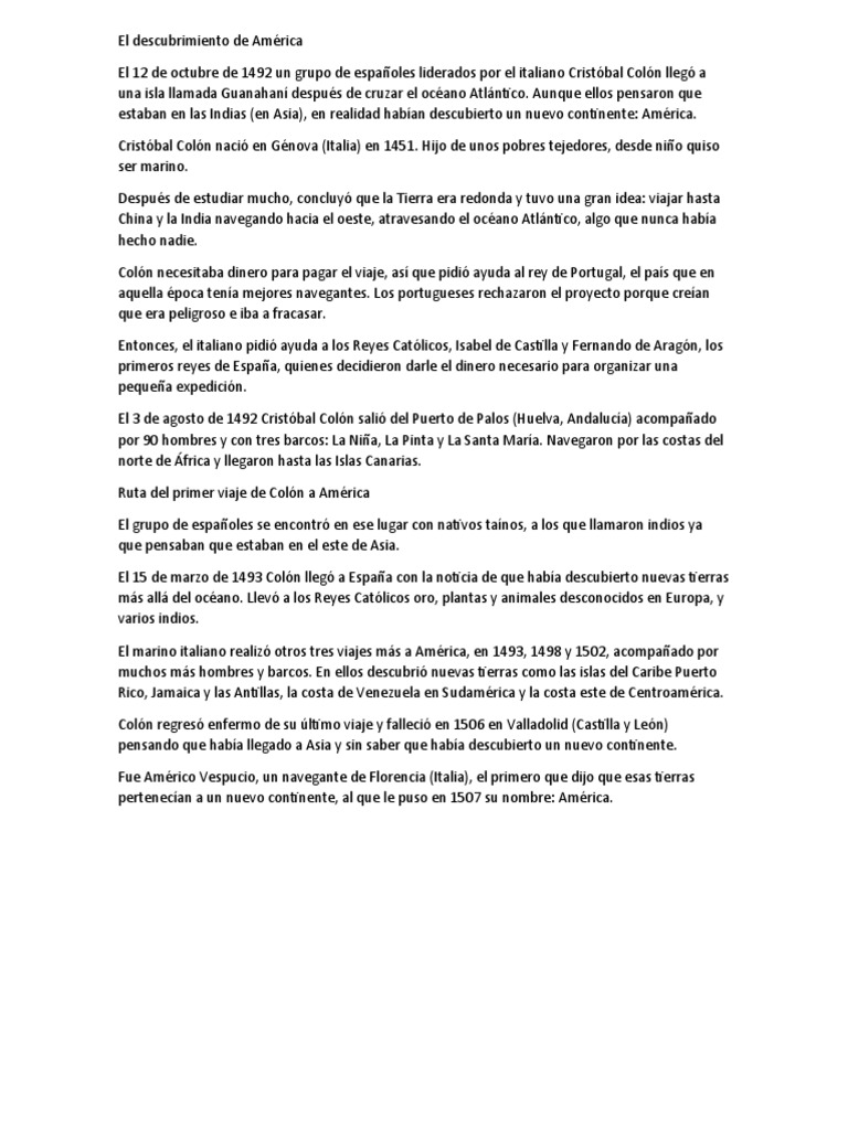 Descubrimiento de América por Colón | PDF | Historia | Clásicos