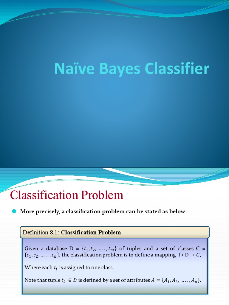 Naïve Bayes Classifier Download Free Pdf Statistical Classification