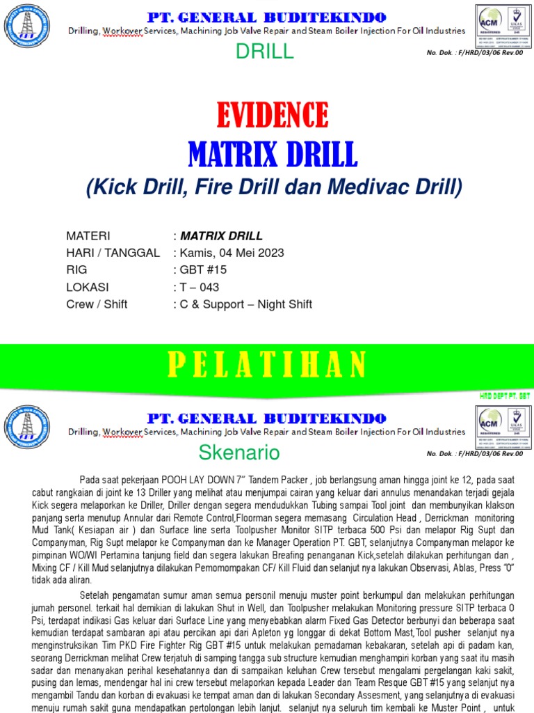 3c. Matrix Drill (Kick, Fire, Dan Medivac Drill) - 04 Mei 2023 | PDF