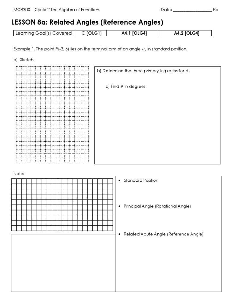 C2 - 8a - Related Angles (Reference Angles) LESSON - Q4 Update | PDF ...