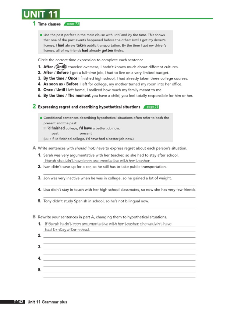 Interchange 5th Grammar Plus - Units 11 and 12 | PDF