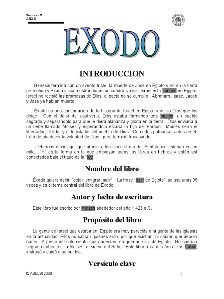 Texto Pentateuco II | PDF | Moisés | Libro del éxodo