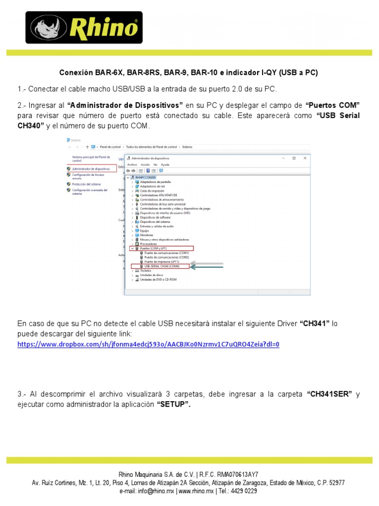 Rhino I-QY Conexión-USB-PC | PDF